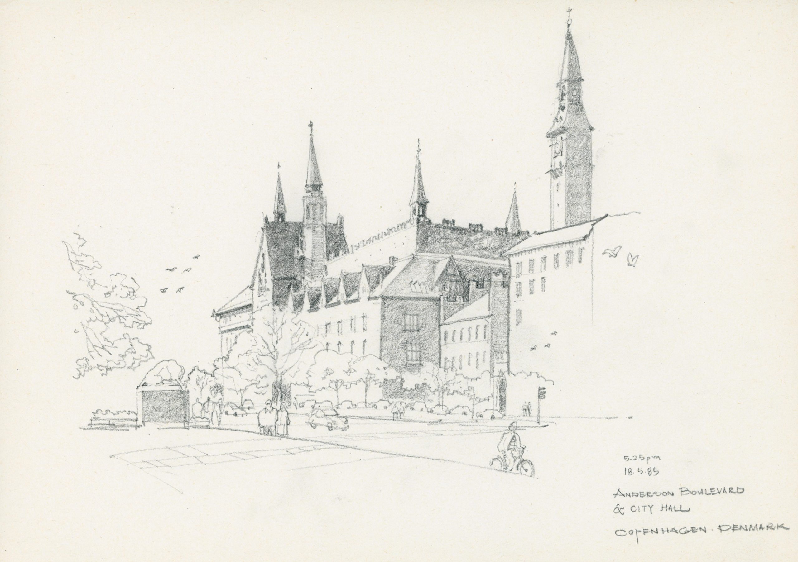 Anderson Boulevard and City Hall, Copenhagen, Denmark - Dong Lee. Fine ...